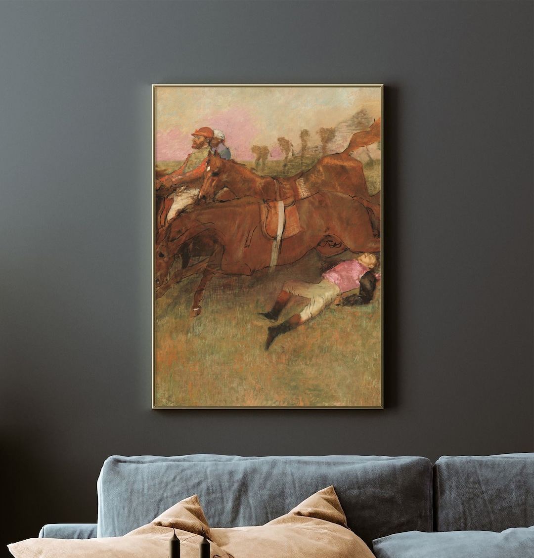 Edgar Degas - the Fallen Jockey (1880) | Vintage Horse Portrait | Horse ...