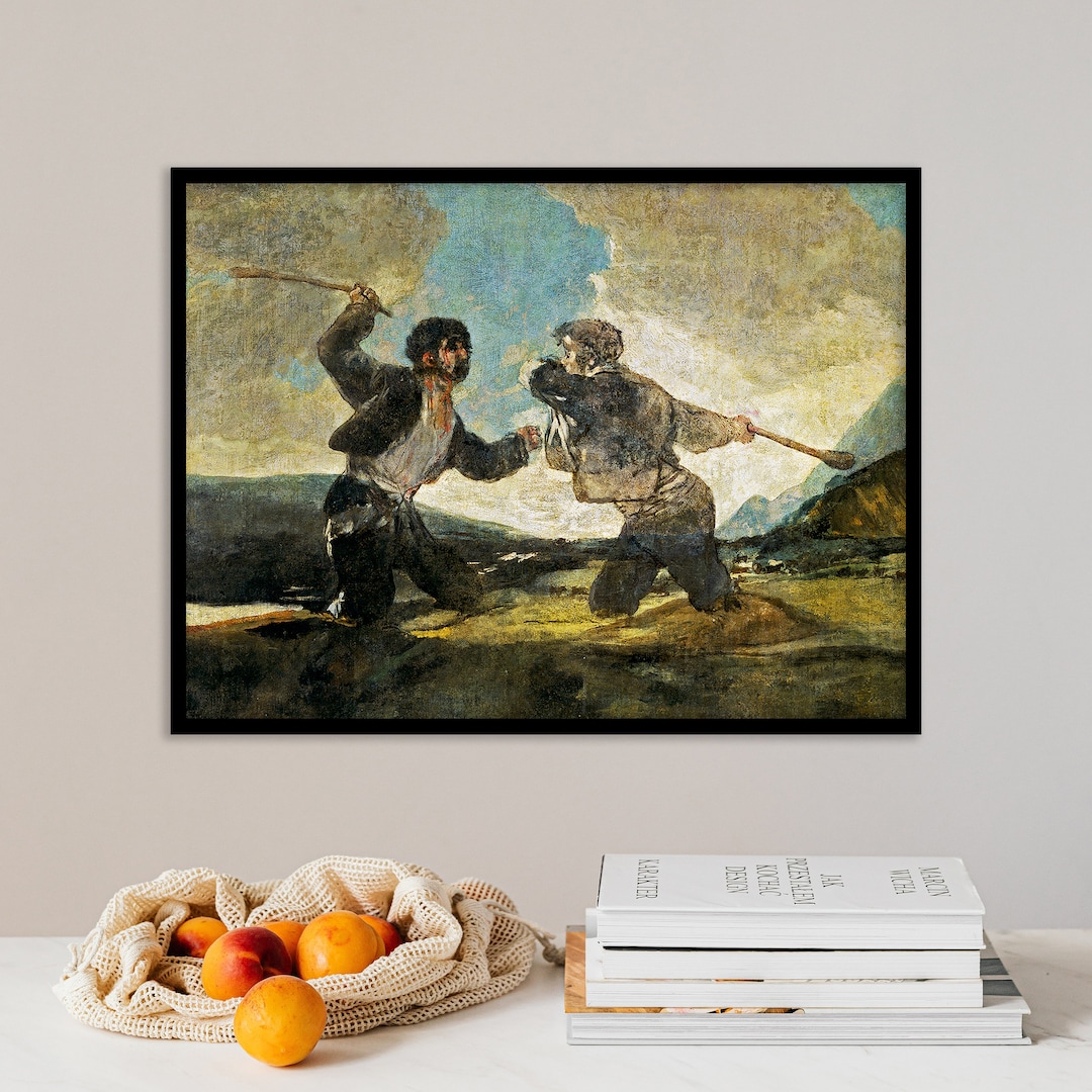 Francisco Goya - Fight With Cudgels (1823) - Classic Painting Photo ...