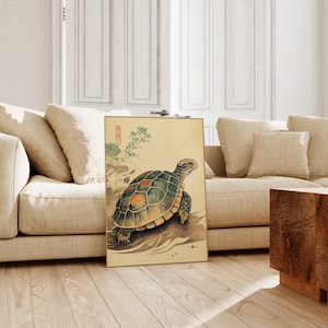 Japanese Turtle Poster | Animal Poster | Turtle Art Print | Turtle Wall ...