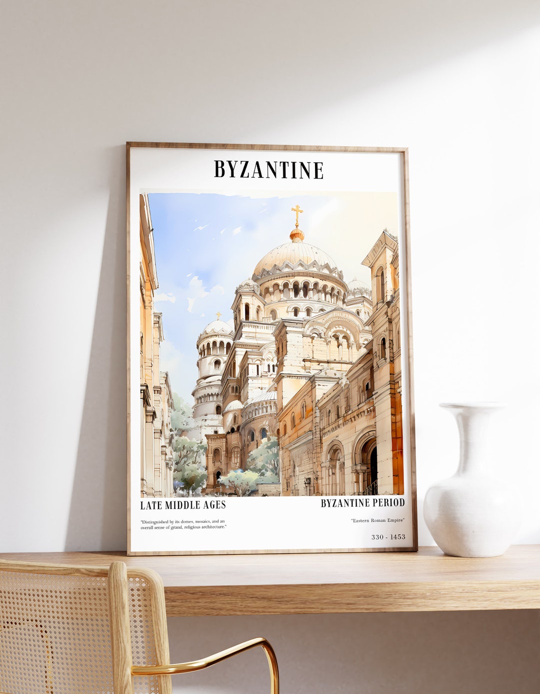 Byzantine Building Art | Byzantine | Antique Architecture Wall Art ...
