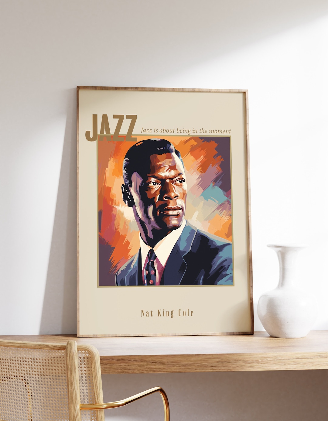 Nat King Cole Poster | Musical Print | Jazz Poster | Jazz Portrait ...