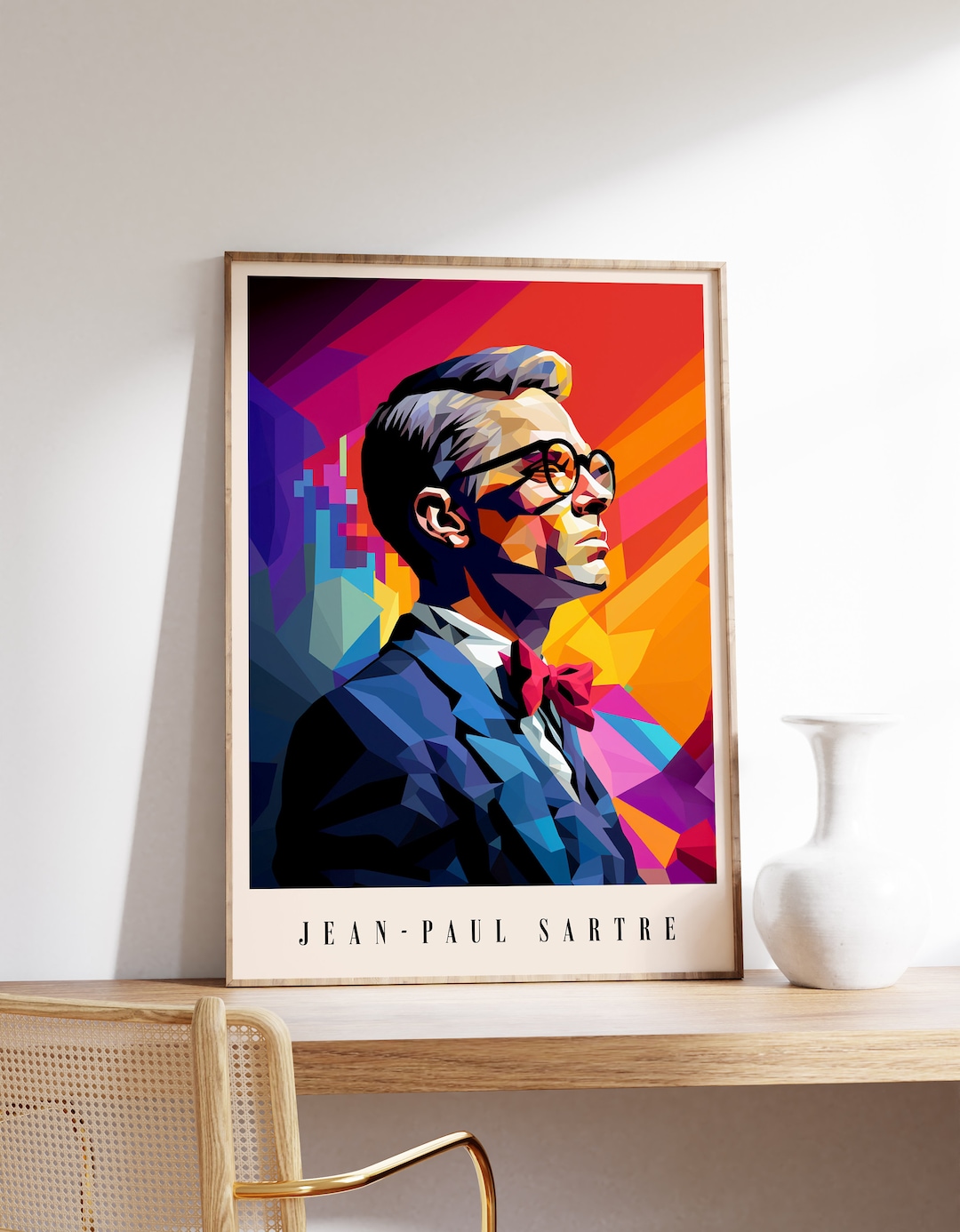 Jean-paul Sartre | Philosopher Print | Bookworm Gift | Home Decor ...