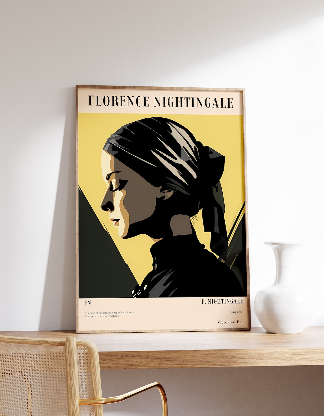Florence Nightingale Print | Vintage Print | Minimal Wall Decor | Wall ...