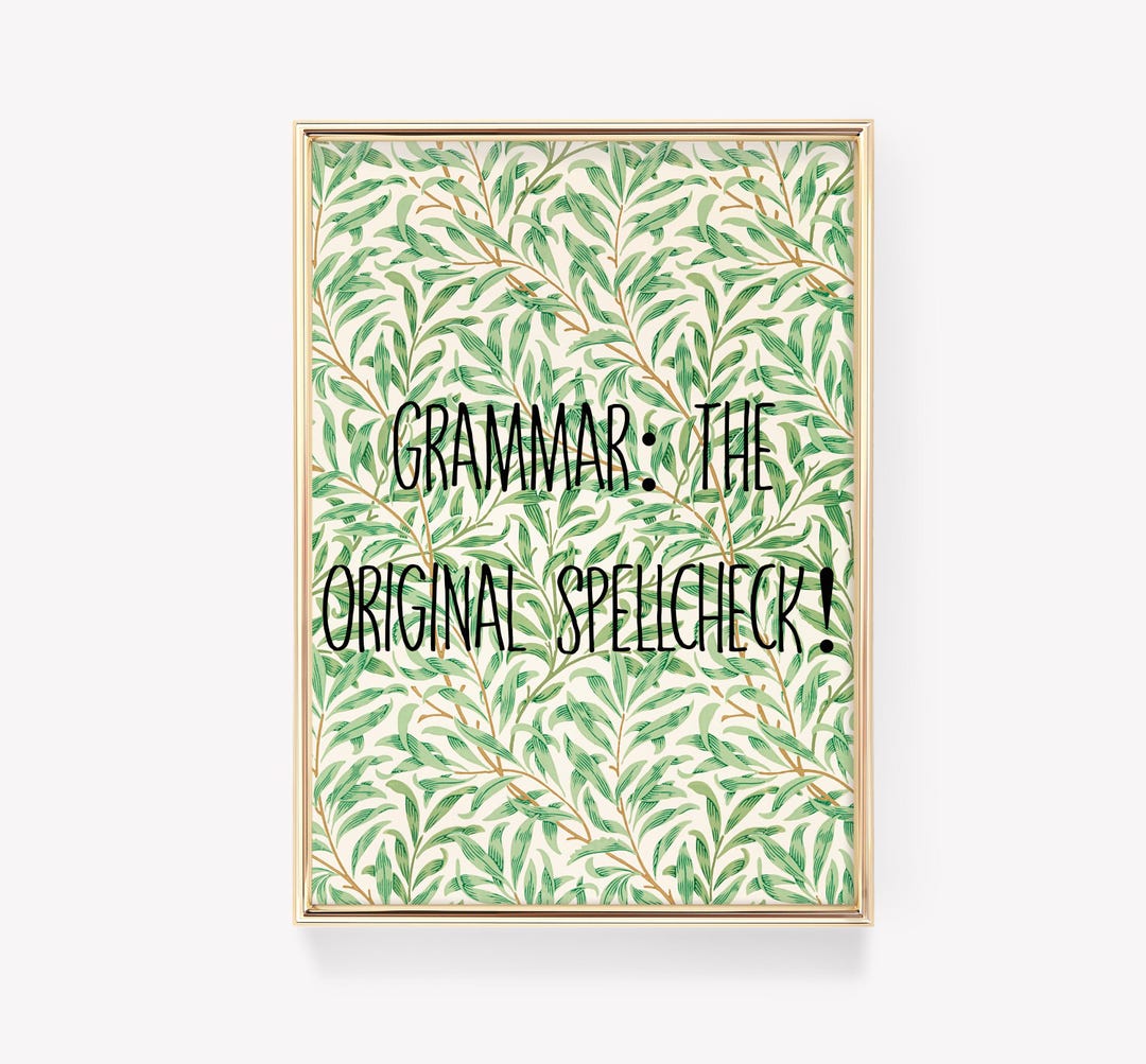 Grammar Poster | Original Spellcheck Art | Vintage Grammar Print ...