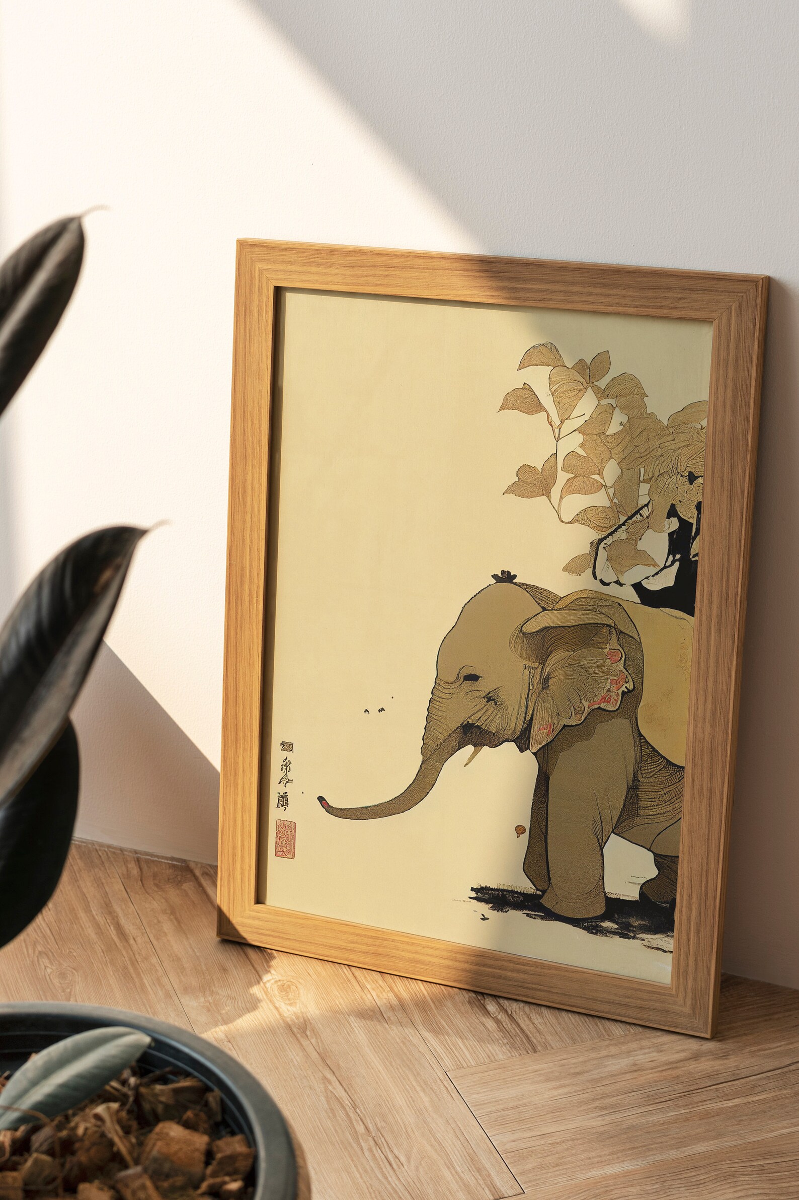Japanese Elephant Poster | Animal Poster | Elephant Art Print | Animal ...