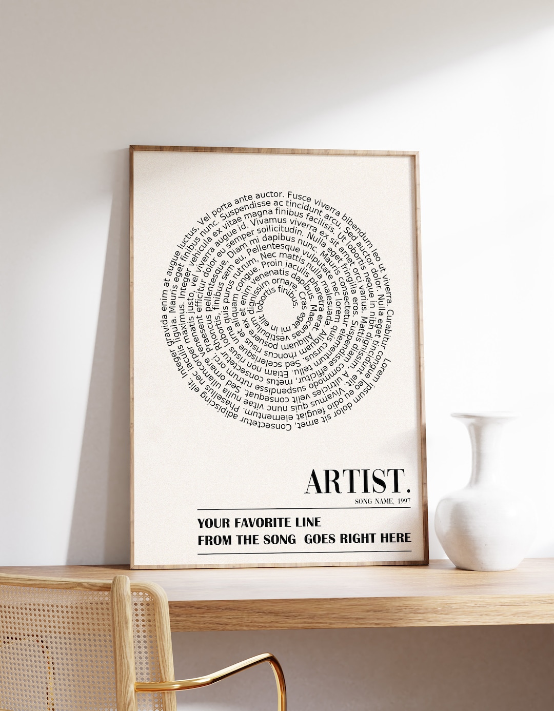 Lyric Poster Song Poster Custom Vinyl Print Lyric Wall Art Custom Song ...