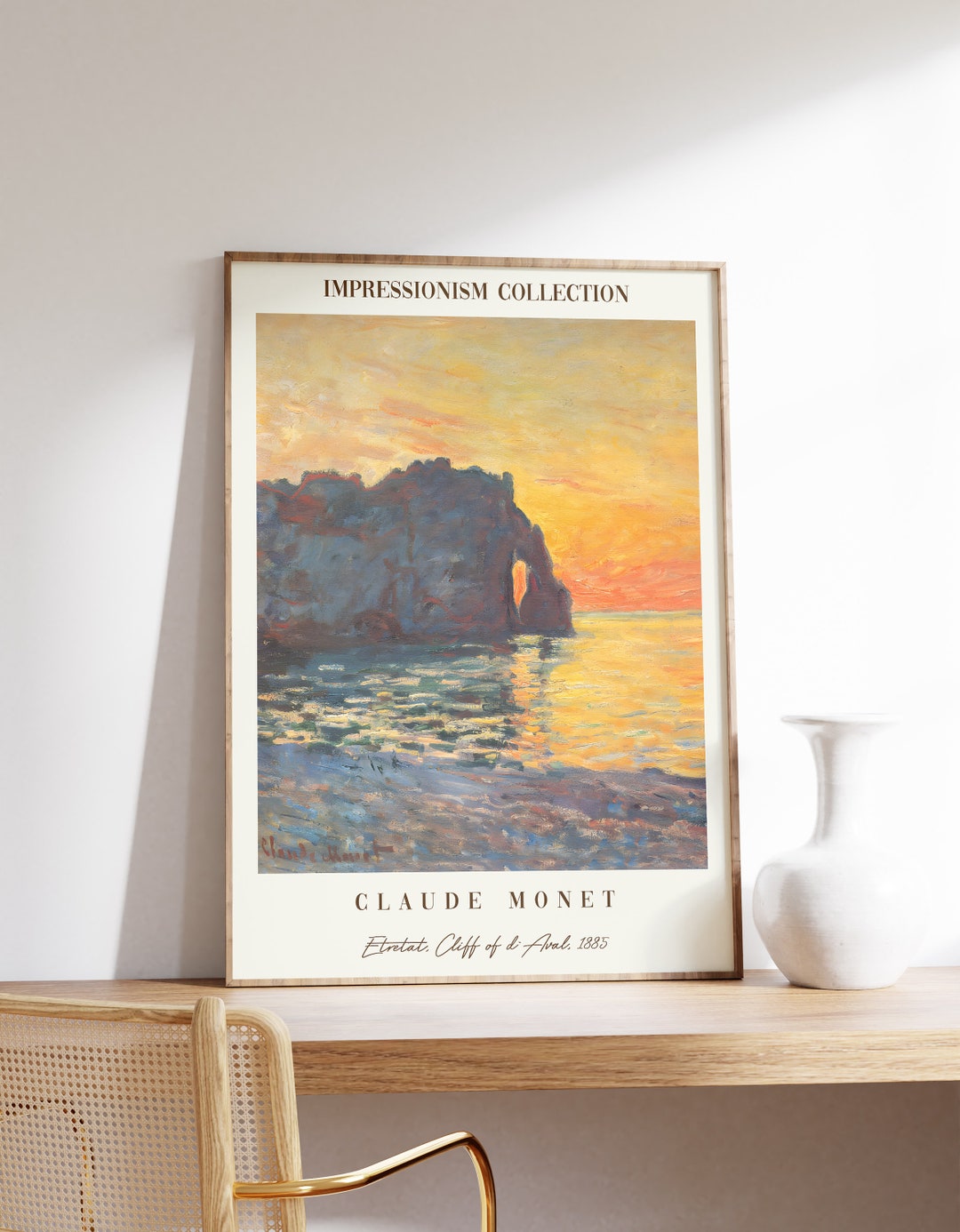 Claude Monet Poster | Etretat | Monet Wall Art | Monet Print | Sunset ...