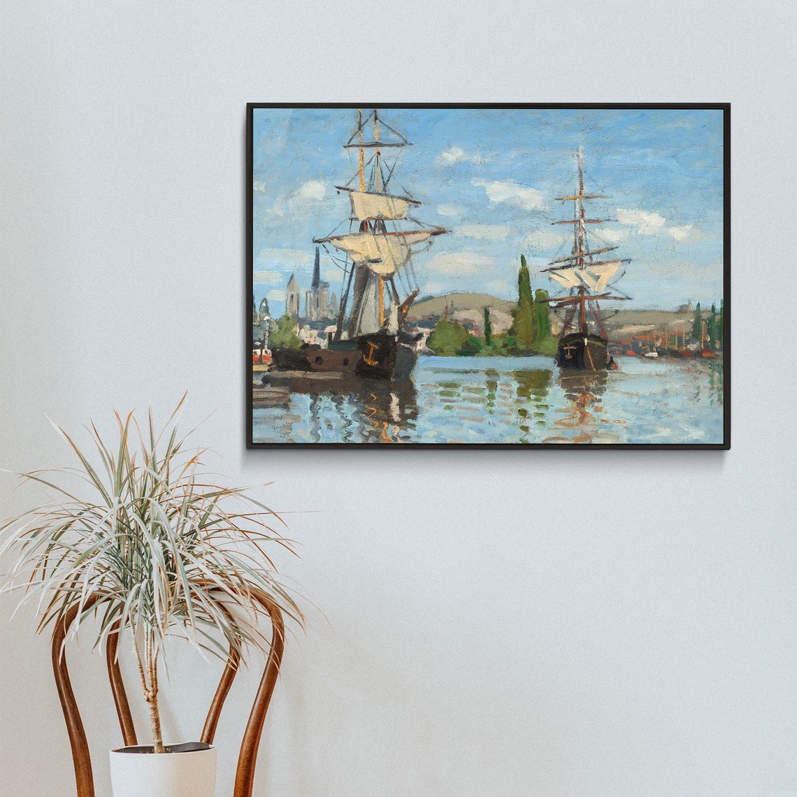 Ship Oil Painting Claude Monet Ships Riding on the Seine - Etsy