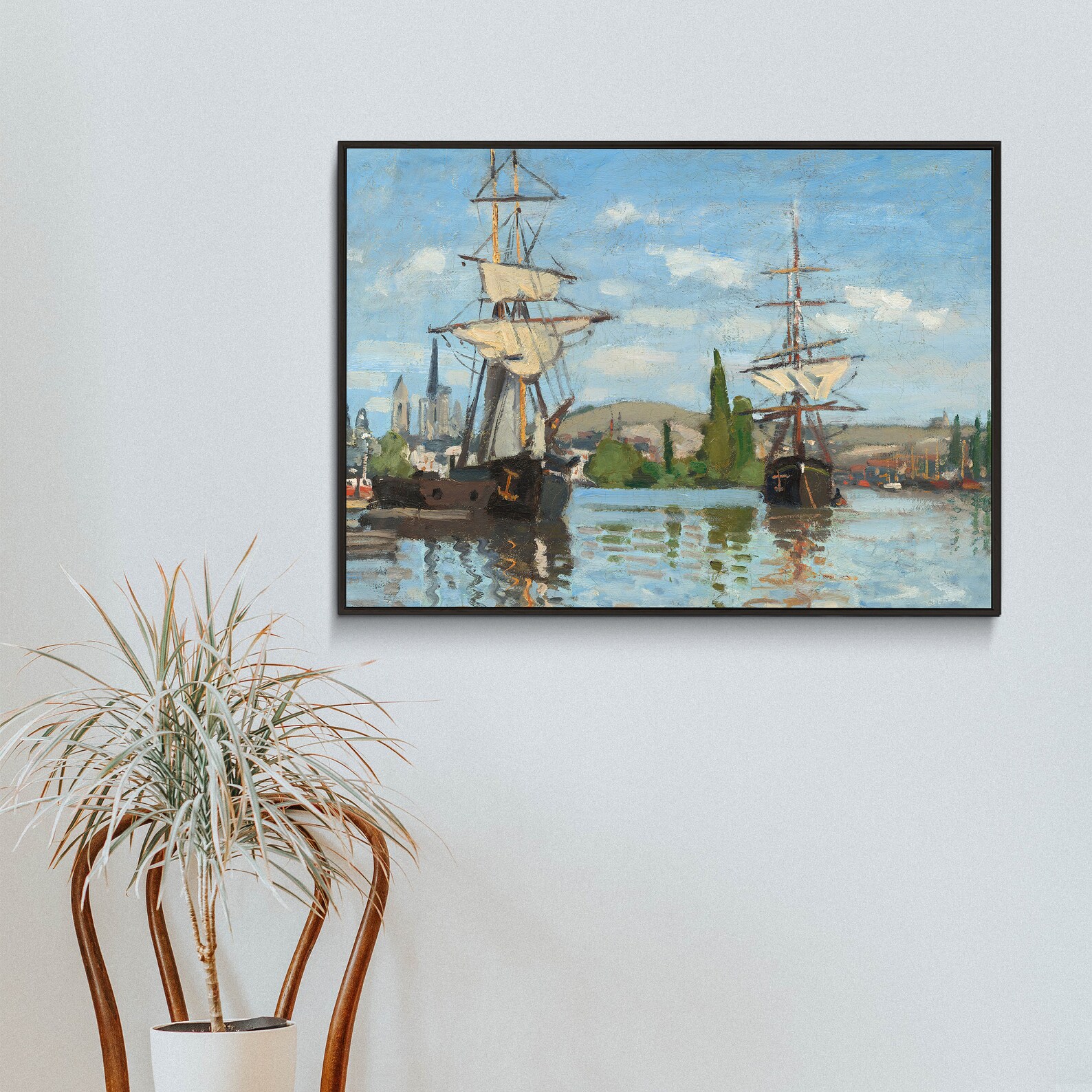 Ship Oil Painting Claude Monet Ships Riding on the Seine - Etsy