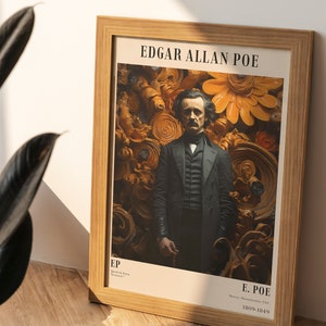 Edgar Allan Poe Poster | Vintage Wall Art | Bookworm Gift | Wall Art ...