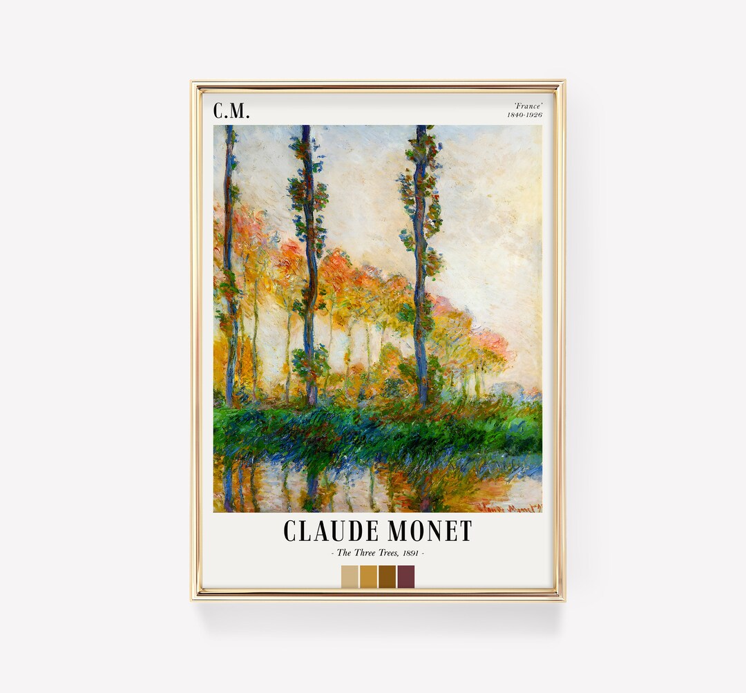 Claude Monet Poster | the Three Trees | Monet Wall Art | Monet Print ...