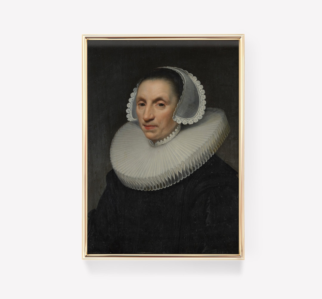 Jan Van Ravesteyn - Portrait of a Woman (1635) | Vintage Poster | Old ...