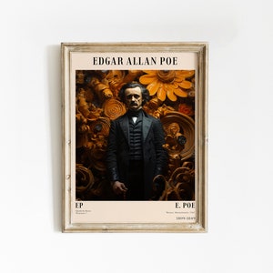 Edgar Allan Poe Poster | Vintage Wall Art | Bookworm Gift | Wall Art ...
