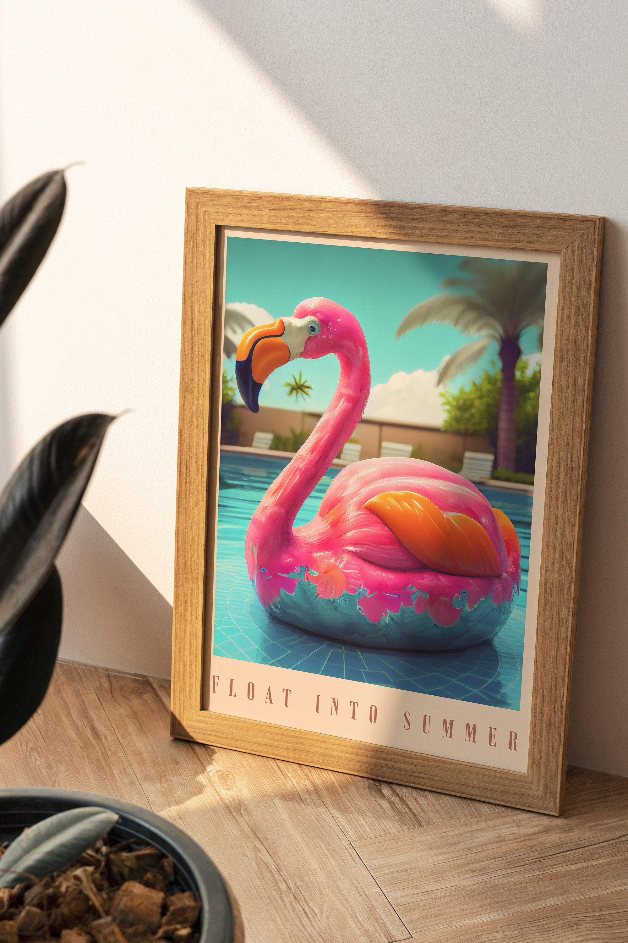 Flamingo Floatie Print | Summer Art | Summer Poster | Sunny Pool Art ...