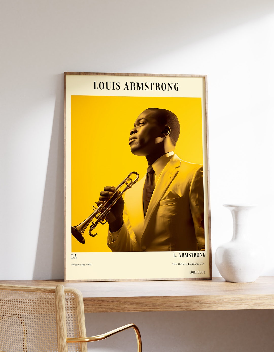 Louis Armstrong Poster Musical Print Jazz Poster Jazz Etsy