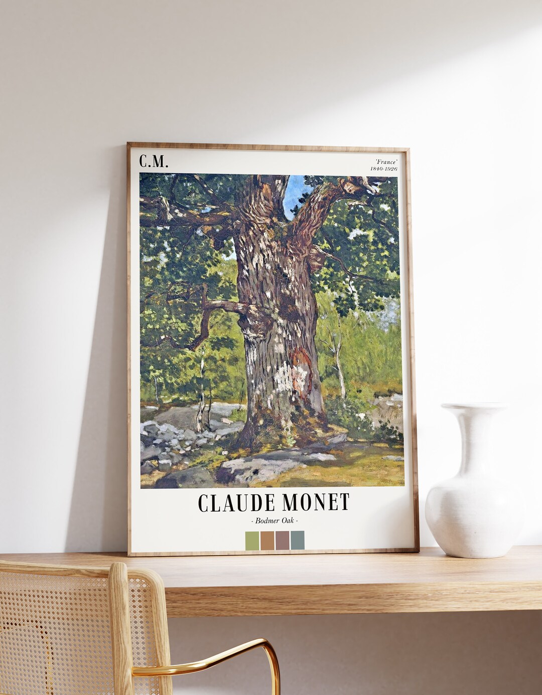 Claude Monet Art Poster | Bodmer Oak | Monet Print | Vintage French Art ...