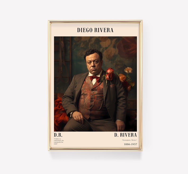 Diego Rivera Portrait | Vintage Painting | Exhibition Print ...