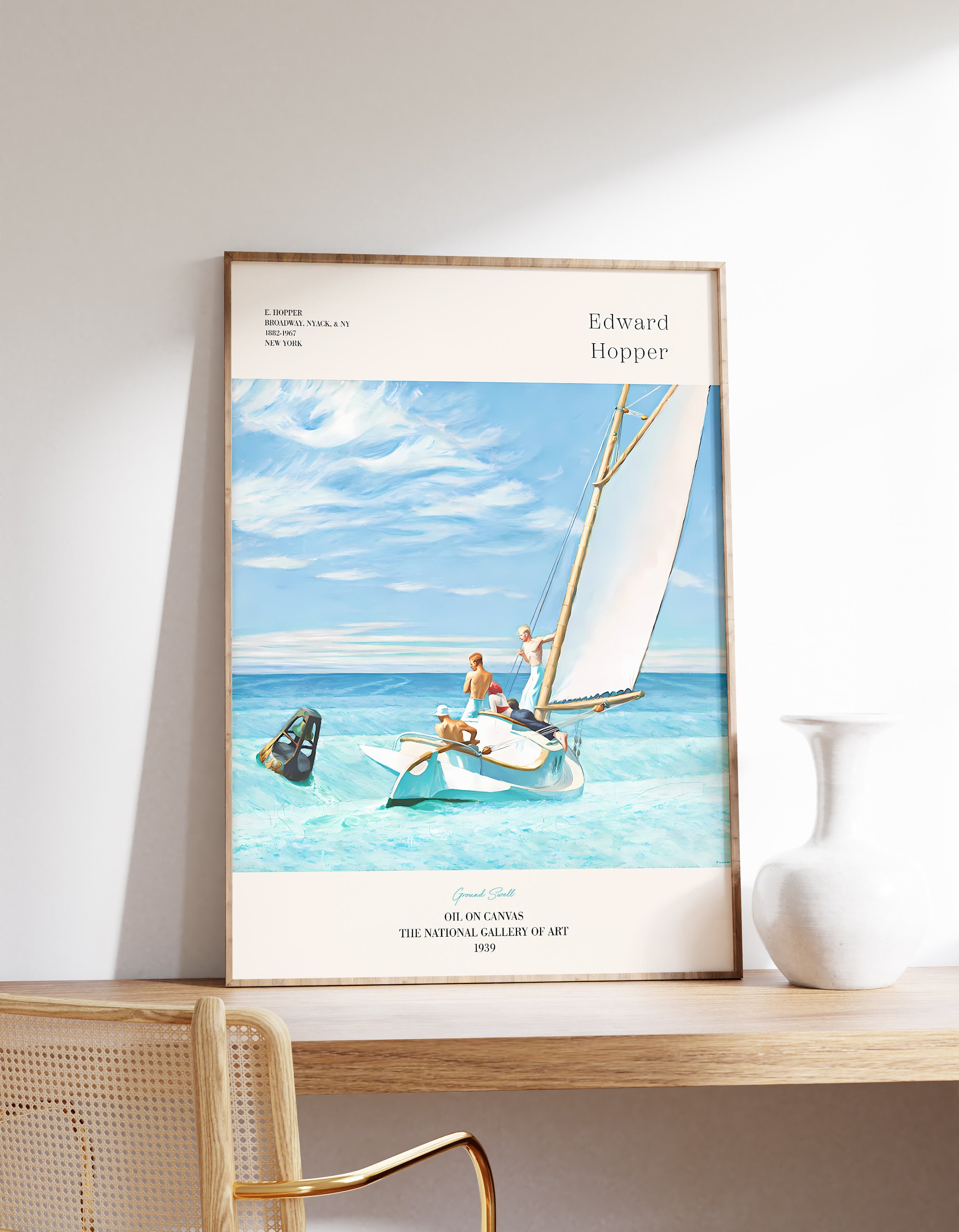 Edward Hopper - Ground Swell | Ocean Poster | Sea Lover Gift Painting ...
