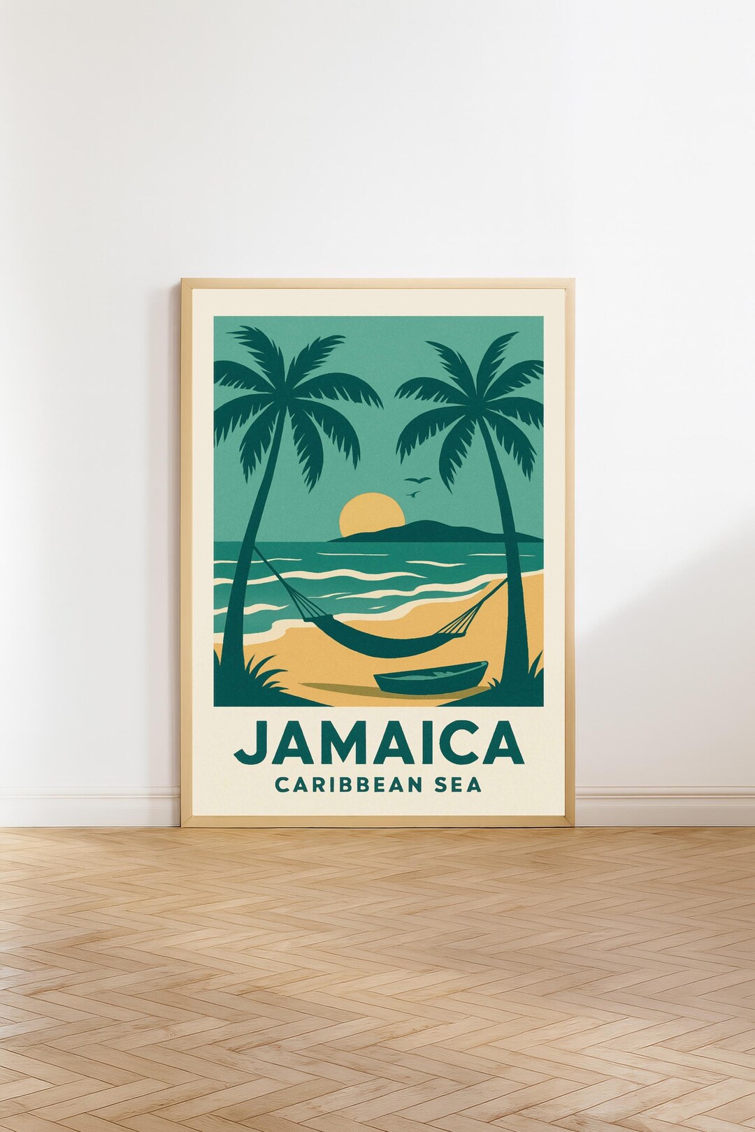 Jamaica Vintage Travel Poster, Caribbean Sea Wall Art, Jamaica Print ...