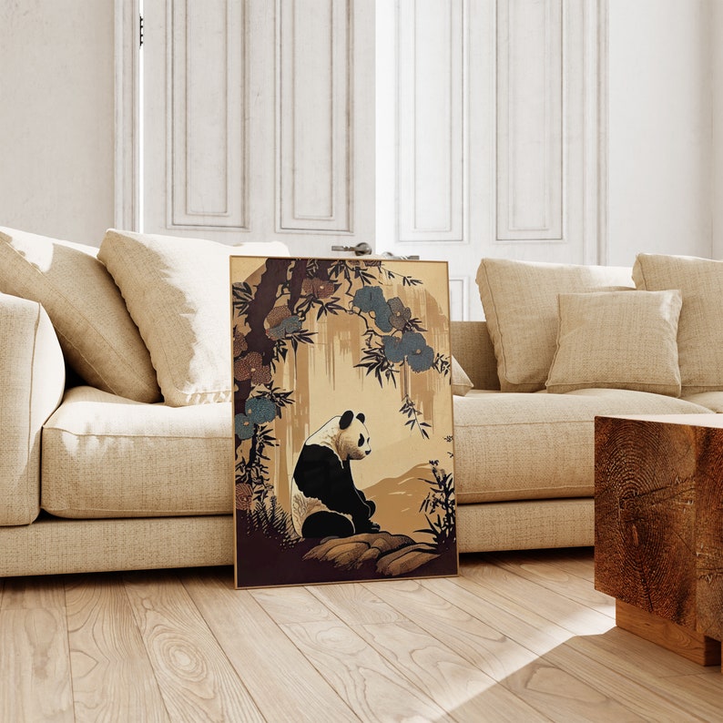 Japanese Panda Poster Animal Poster Panda Art Print - Etsy