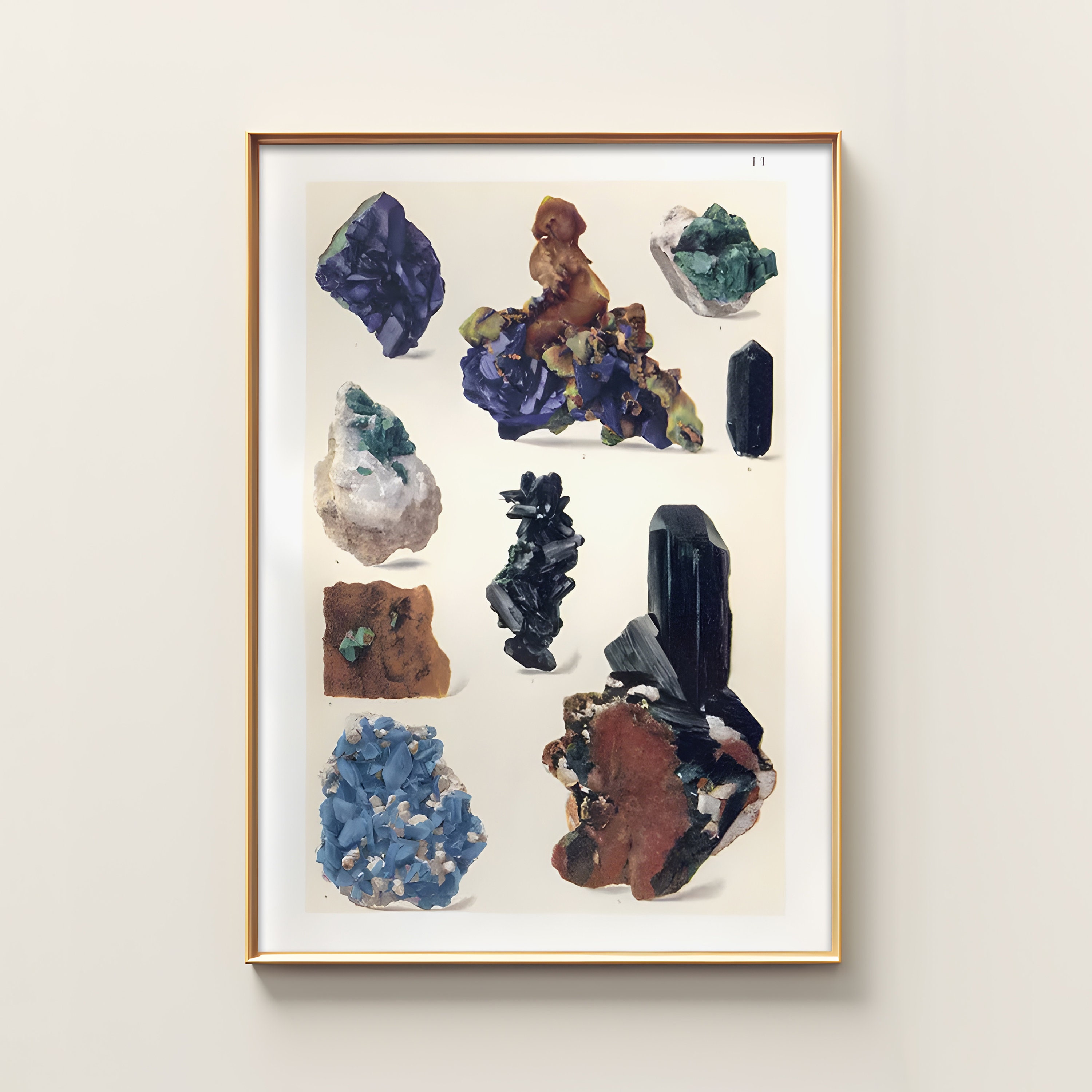Minerals and Gems Print | Vintage Illustration Reinhard Brauns ...