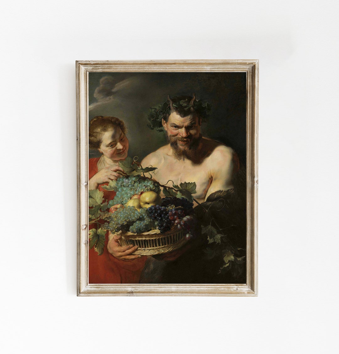 Peter Paul Rubens - Satyr and Girl | Vintage Poster | Dark Academia ...