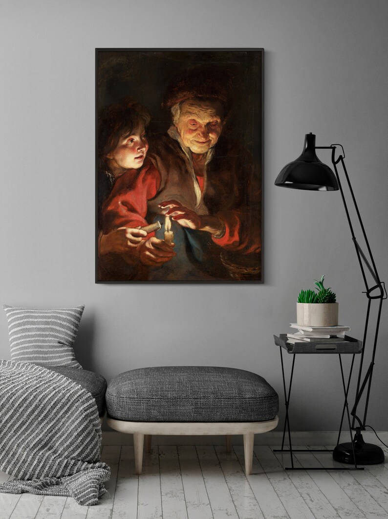 Peter Paul Rubens - Old Woman and Boy With Candles (1616) | Wall Art ...