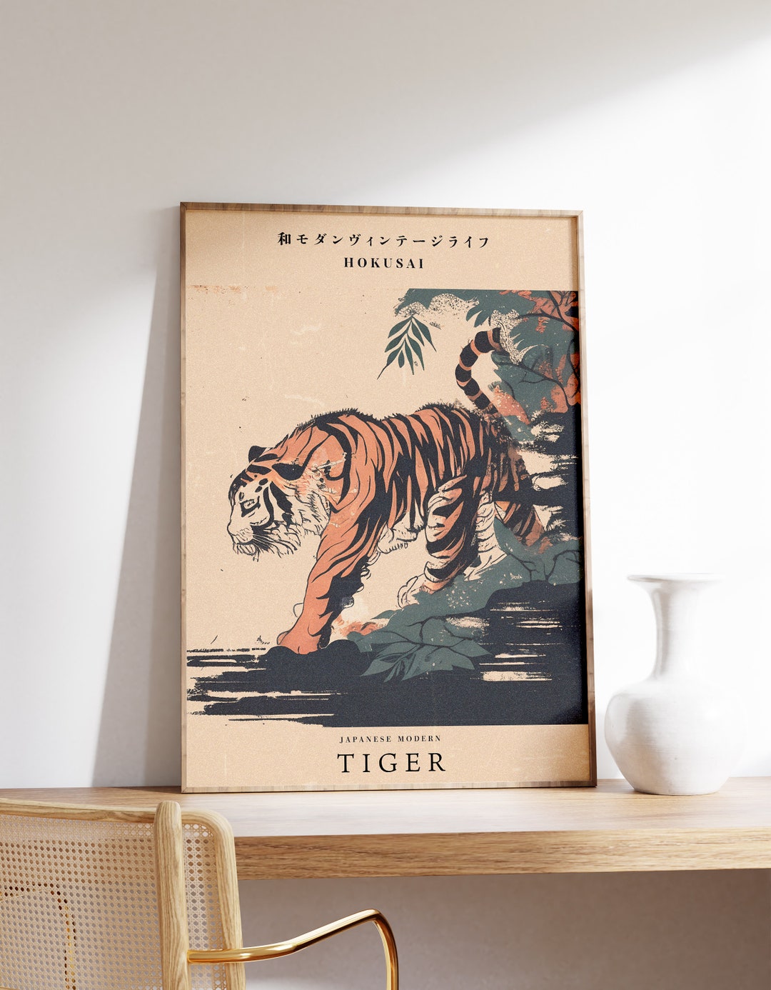 Japanese Tiger Print | Tiger Poster | Vintage Japanese Art | Hokusai ...