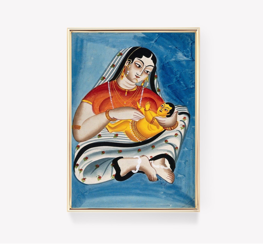 Jamini Roy Mother | Child Art | Vintage Painting | Heritage Wall Print ...