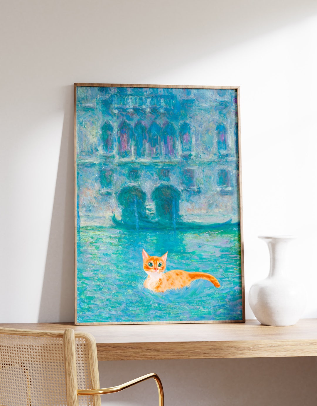 Claude Monet Cat Print | Cute Cat Print | Funny Cat Art | Funny Print ...
