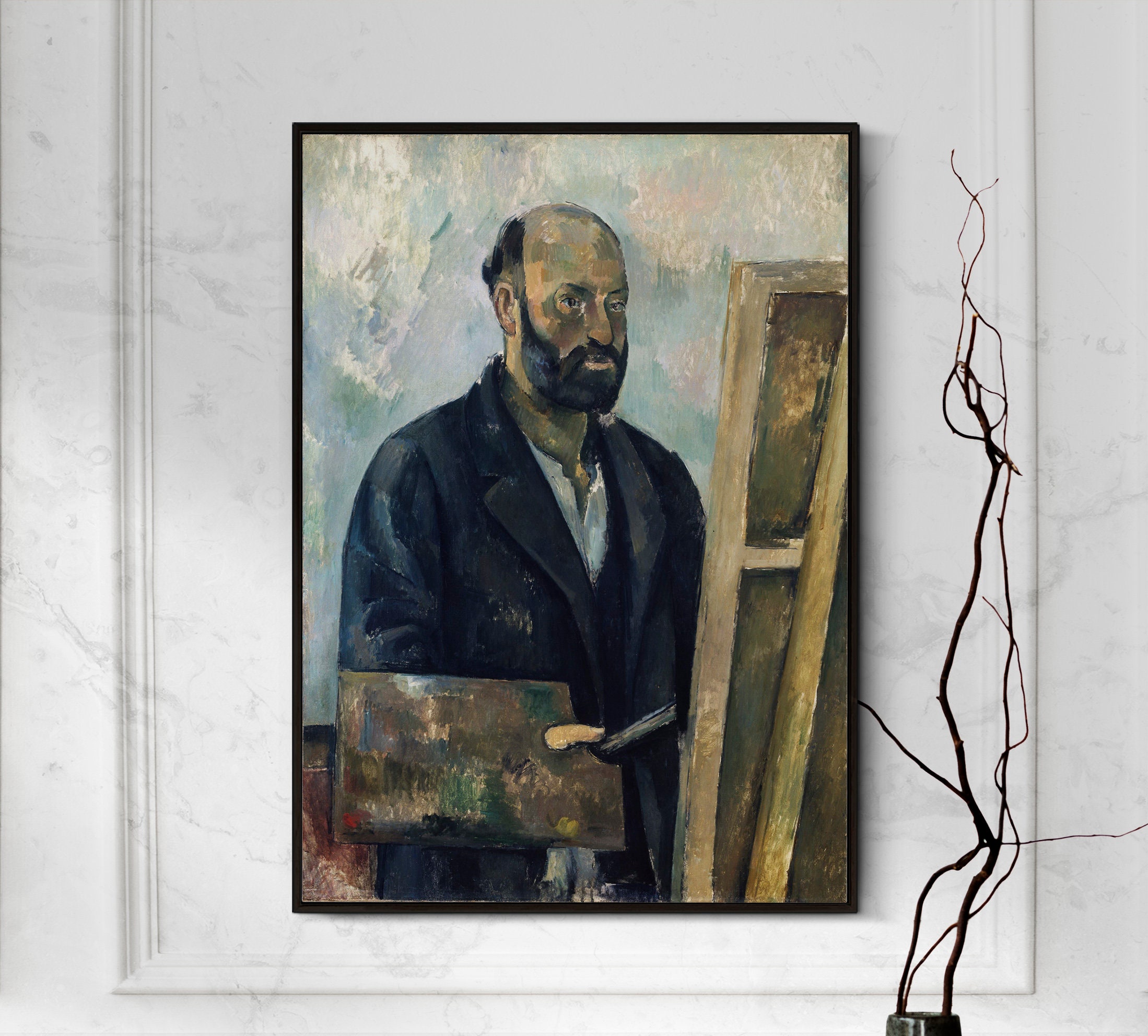 Paul Cézanne - Self Portrait With Palette (1890) - Reproduction Classic ...