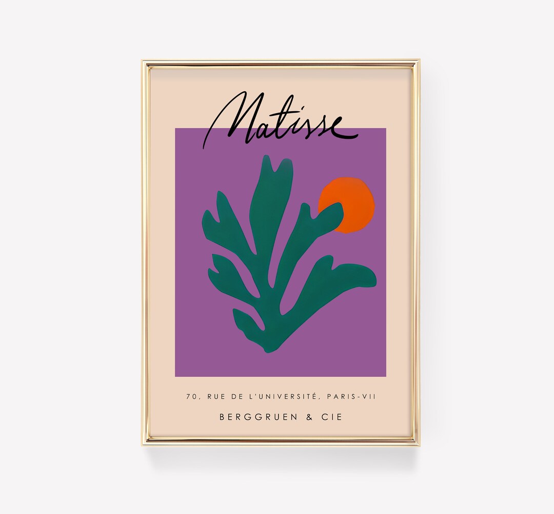Henri Matisse | Exhibition Poster | Leaves Abstract Print | Mid Century ...