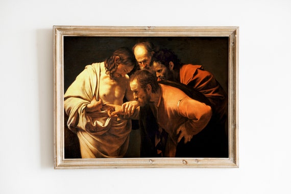 Caravaggio The Incredulity of Saint Thomas 1602 Painting | Etsy