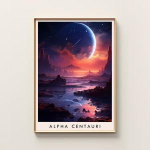 Vintage Alpha Centauri Galaxy Poster | Outer Space Art | Astronomy Wall Art | Space Print ...
