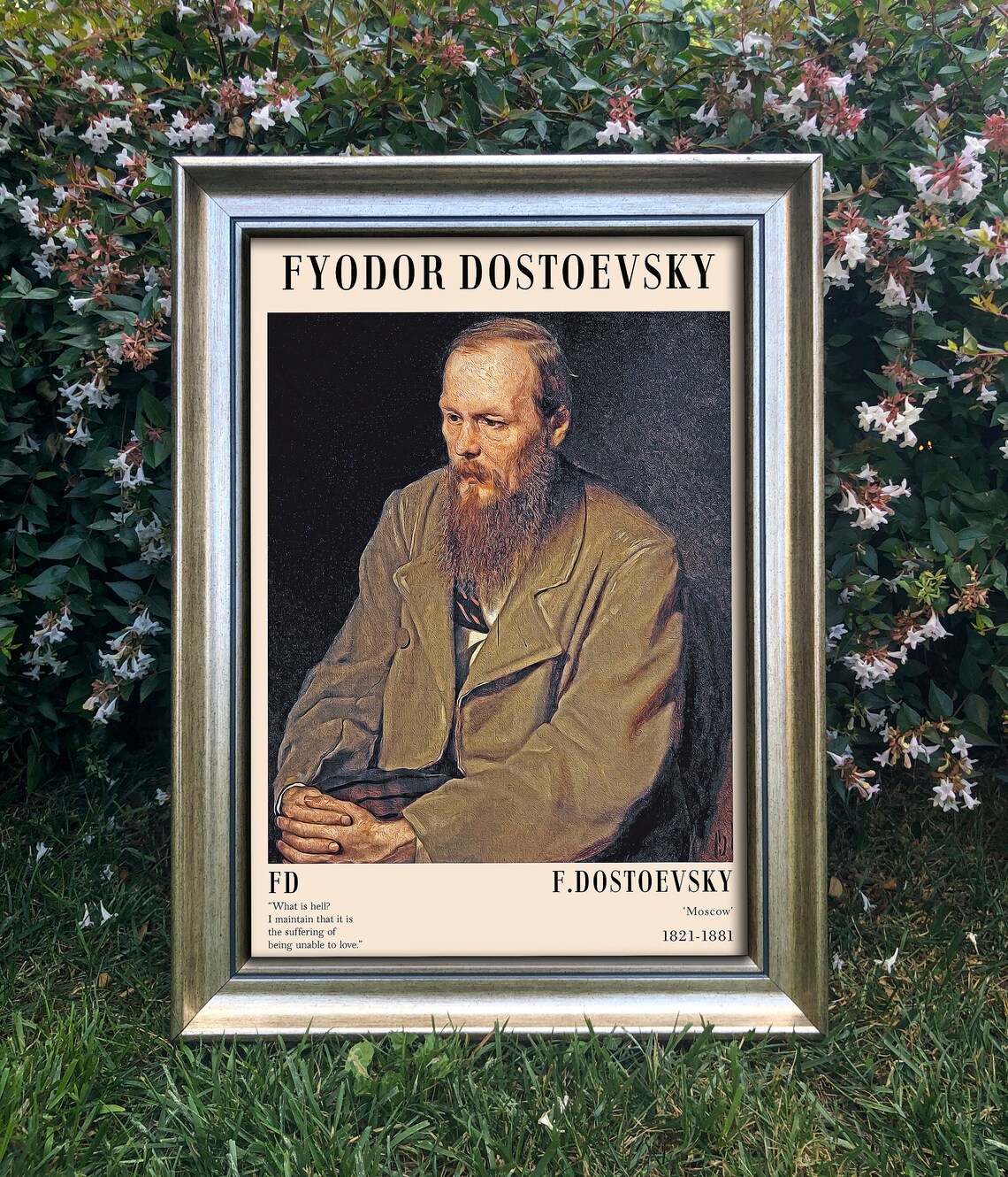 Fyodor Dostoevsky Poster Vintage Wall Art Gift Idea Wall | Etsy