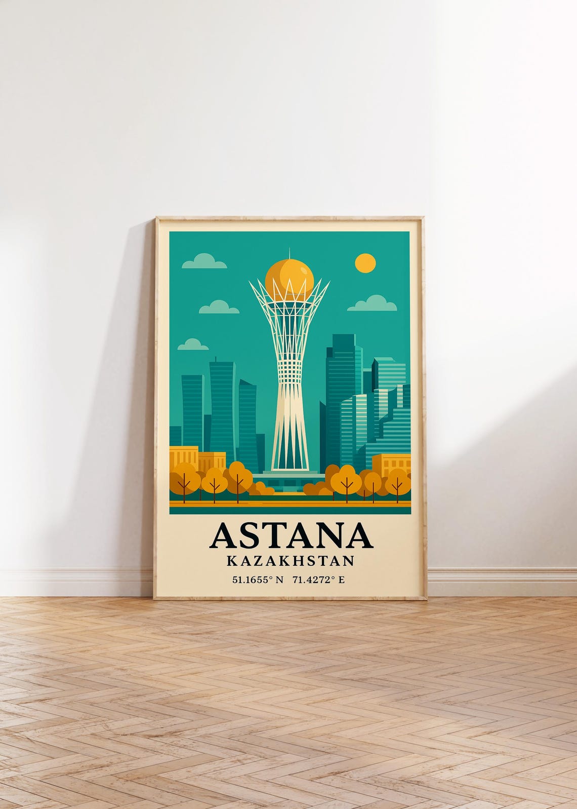 Astana Poster, Kazakhstan Wall Art, Bayterek Tower Print, Modern Astana ...