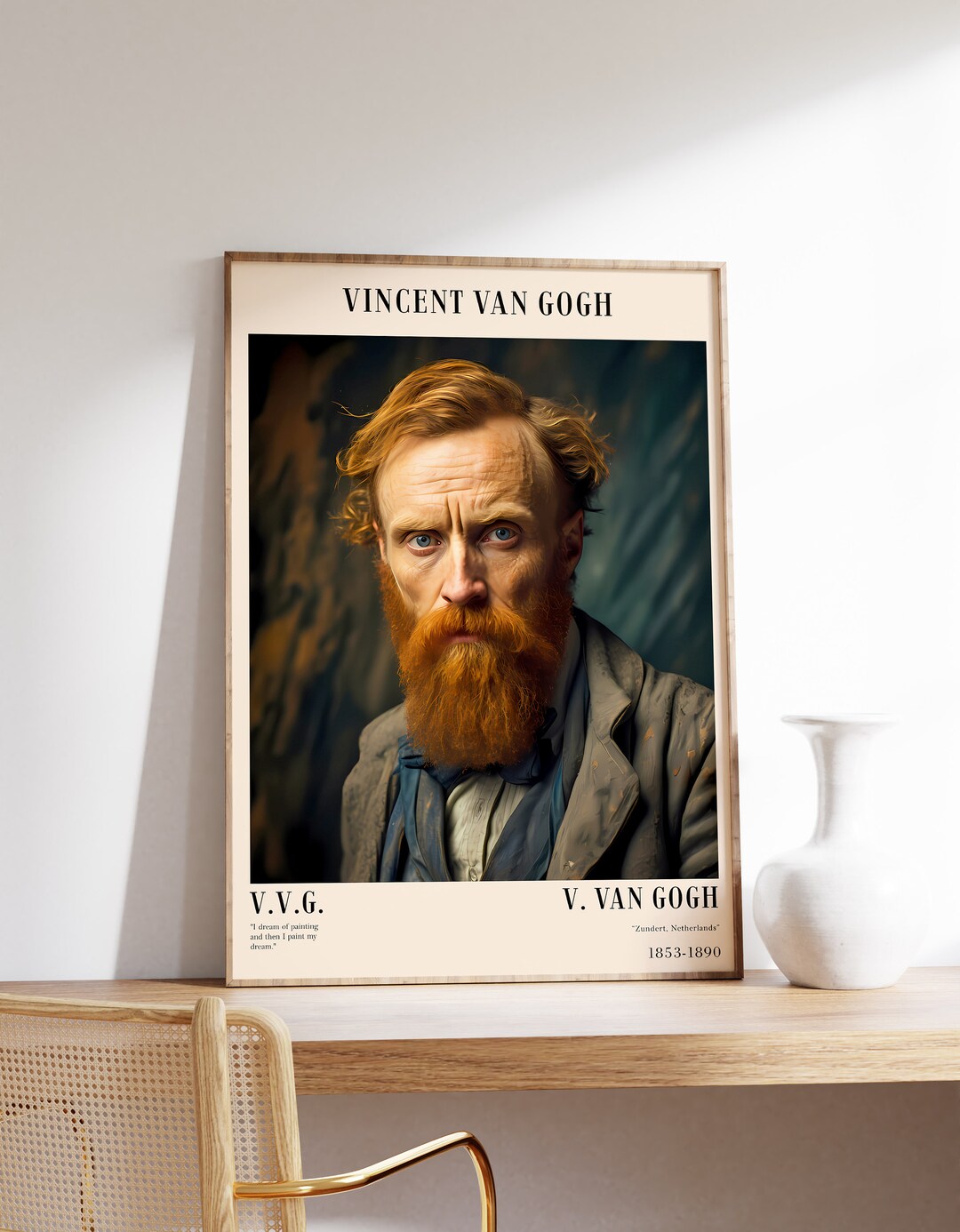 Vincent Van Gogh Portrait | Vintage Painting | Exhibition Print ...