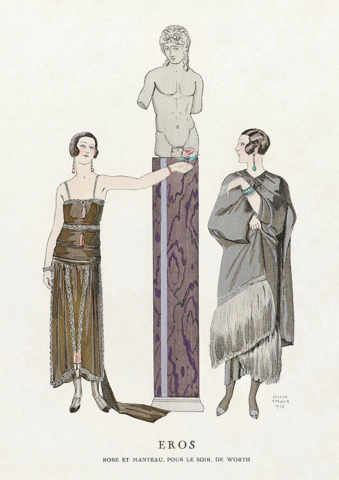 Eros Poster George Barbier Art Vintage Painting Decorative Print Wall ...