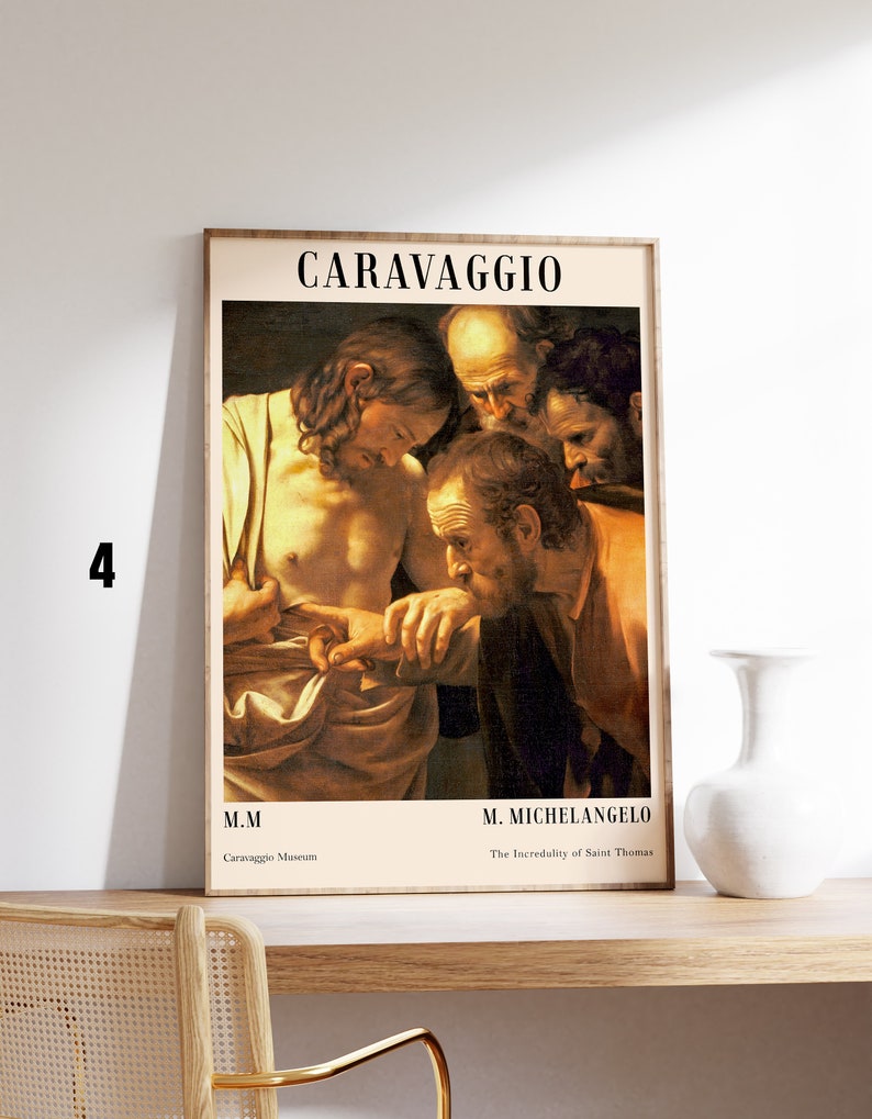 Caravaggio Poster | Caravaggio Print | Minimalist Art Print | Modern ...