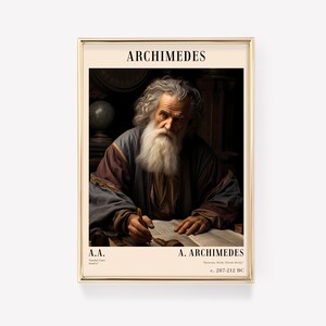 Archimedes | Scientist Portrait | Math Genius Art | Inspirational Quote ...
