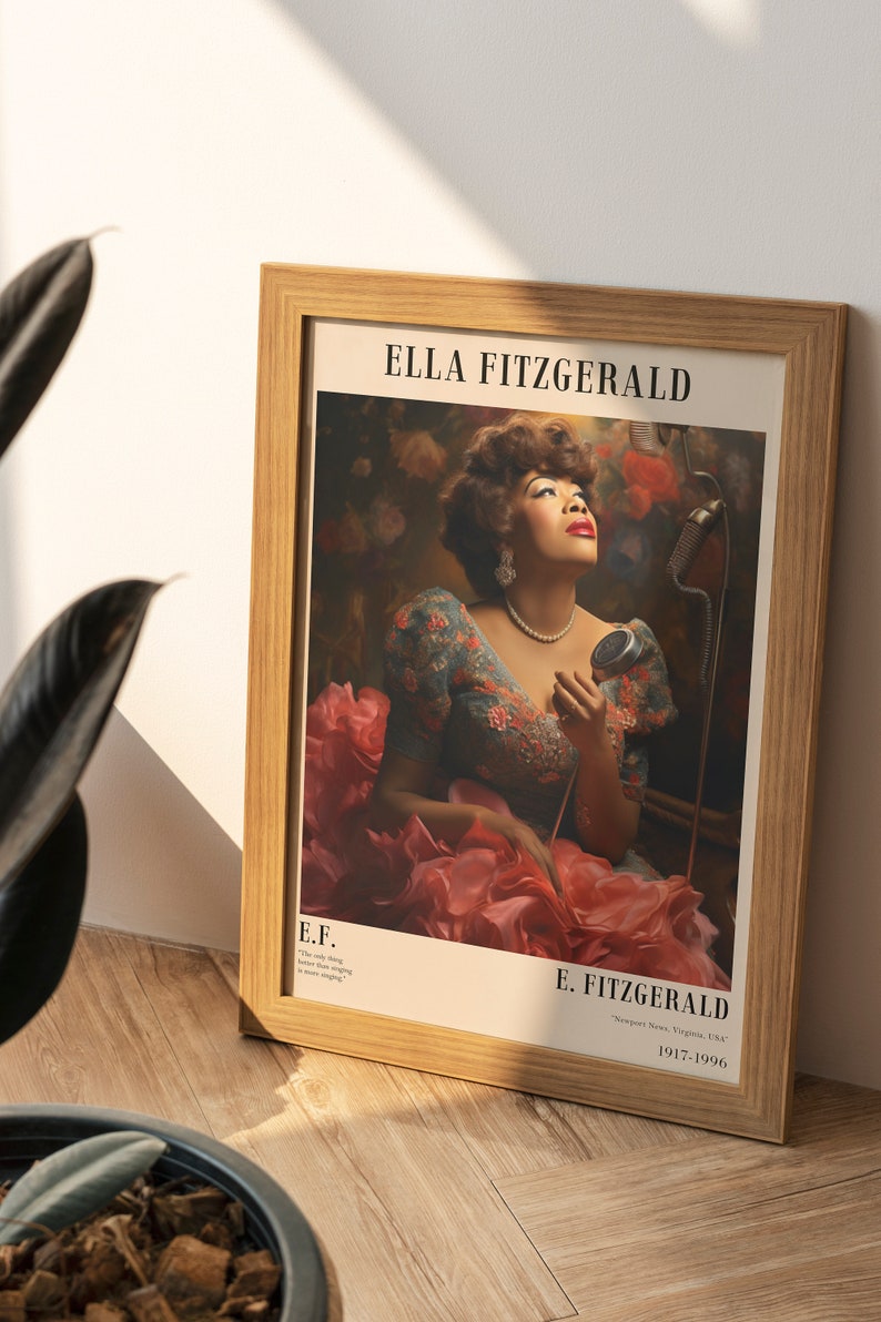 Ella Fitzgerald Poster | Musical Print | Jazz Poster | Jazz Portrait ...