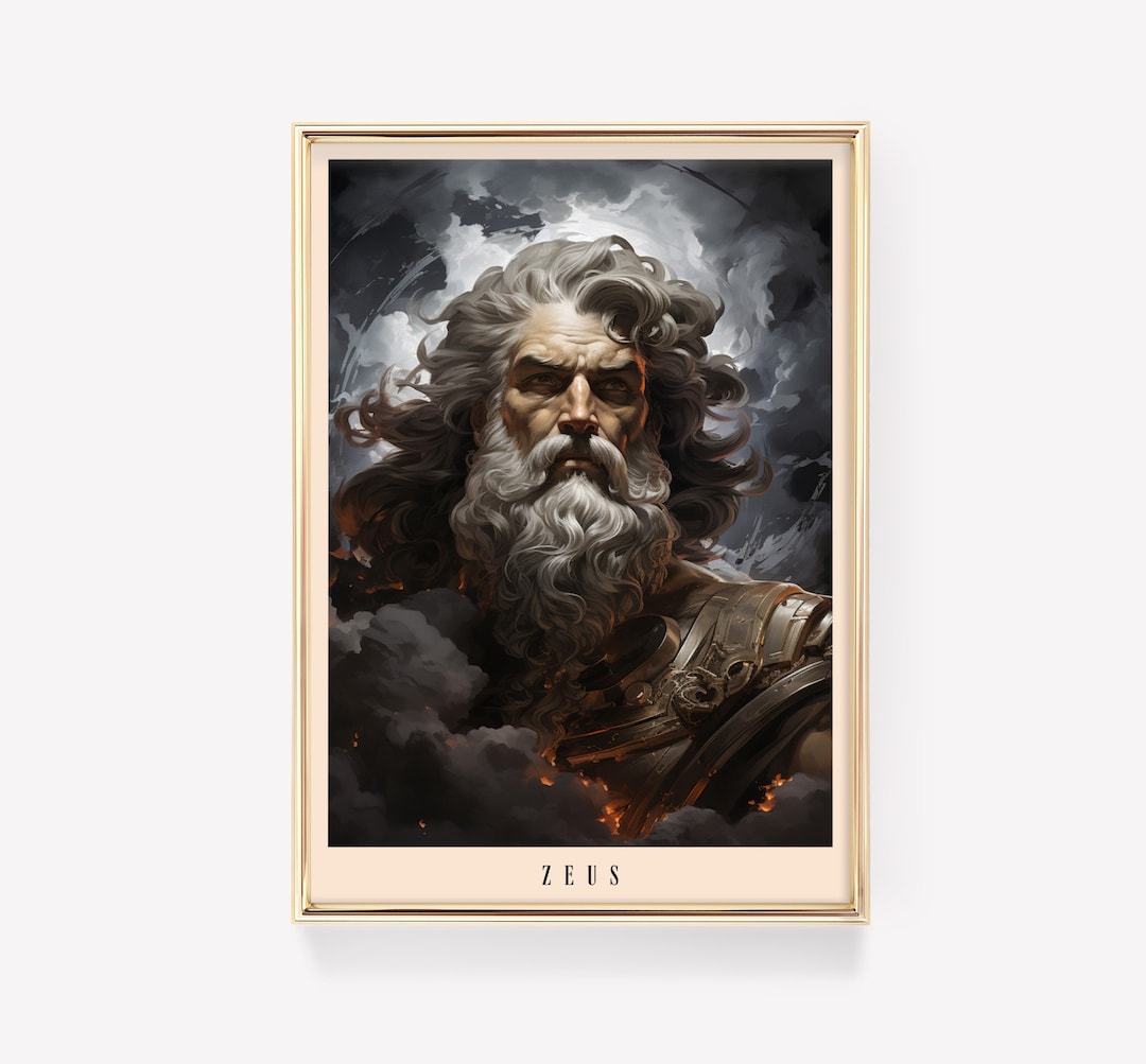 Zeus Poster | Mythology Poster | Ancient Greece Art | Mythical Poster ...