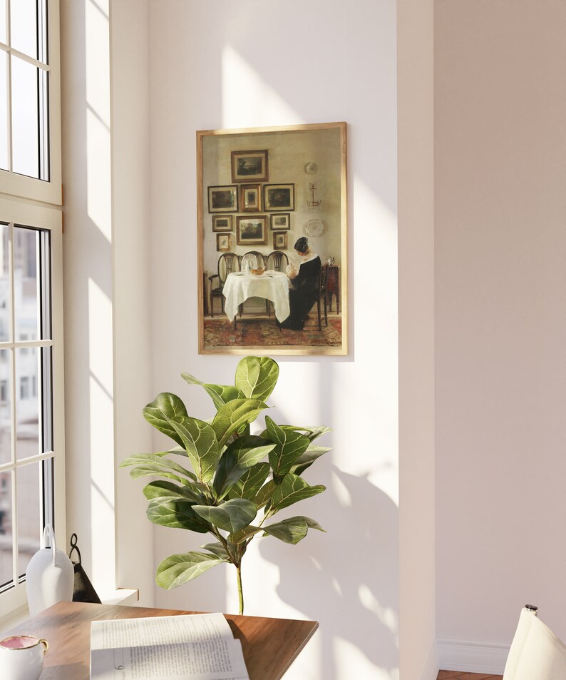 Interior Scene Painting | Vintage Poster | Moody Oil Painting ...