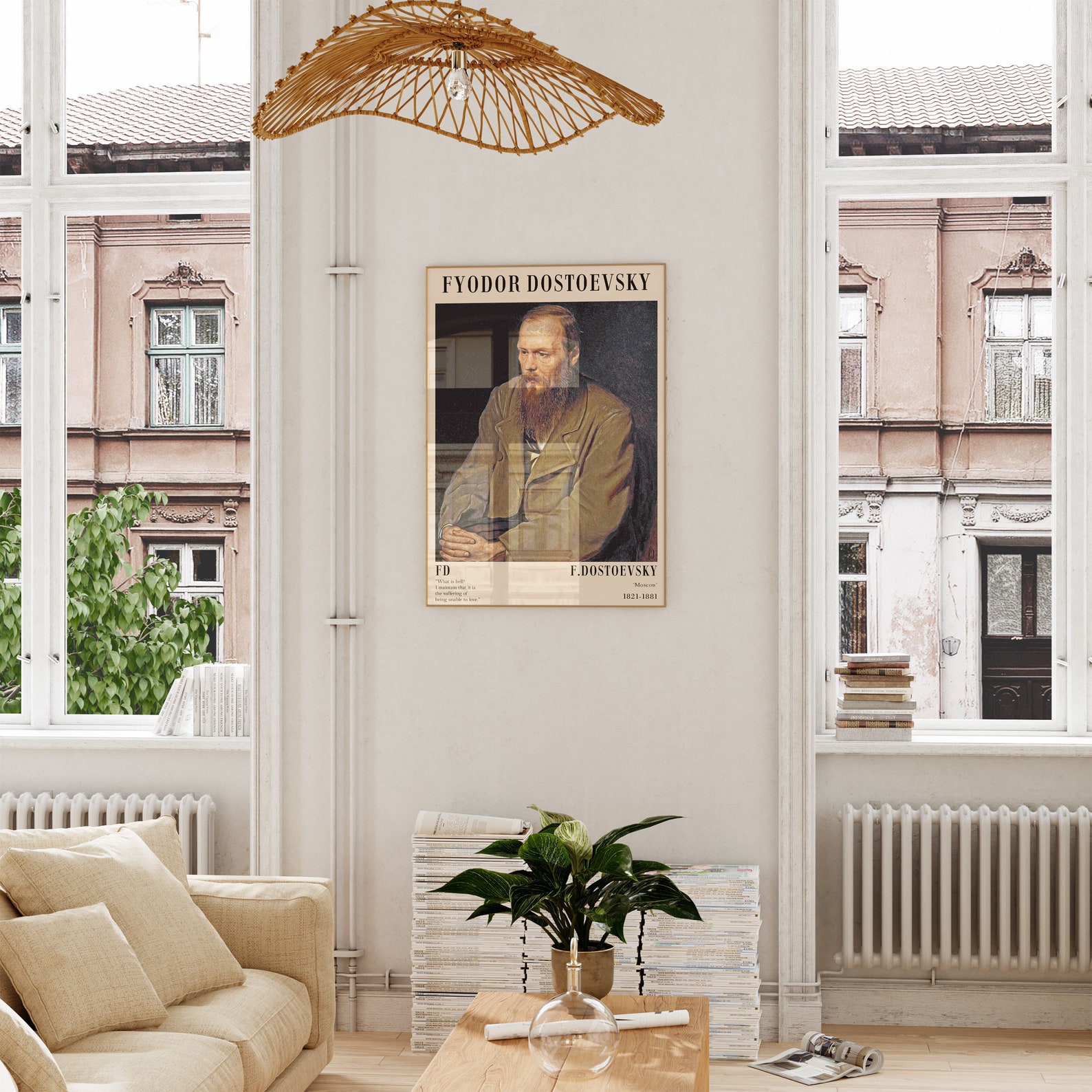 Fyodor Dostoevsky Poster Vintage Wall Art Bookworm Gift - Etsy