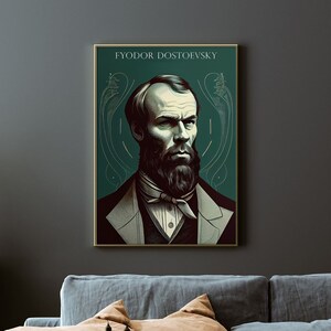 Fyodor Dostoevsky Poster | Vintage Wall Art | Bookworm Gift | Bookworm ...