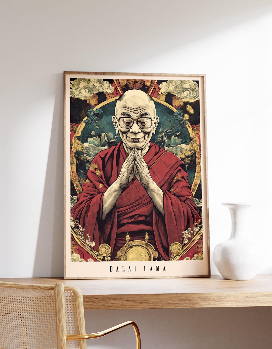 The Dalai Lama Poster | Vintage Painting | Historical Decor | Modern ...