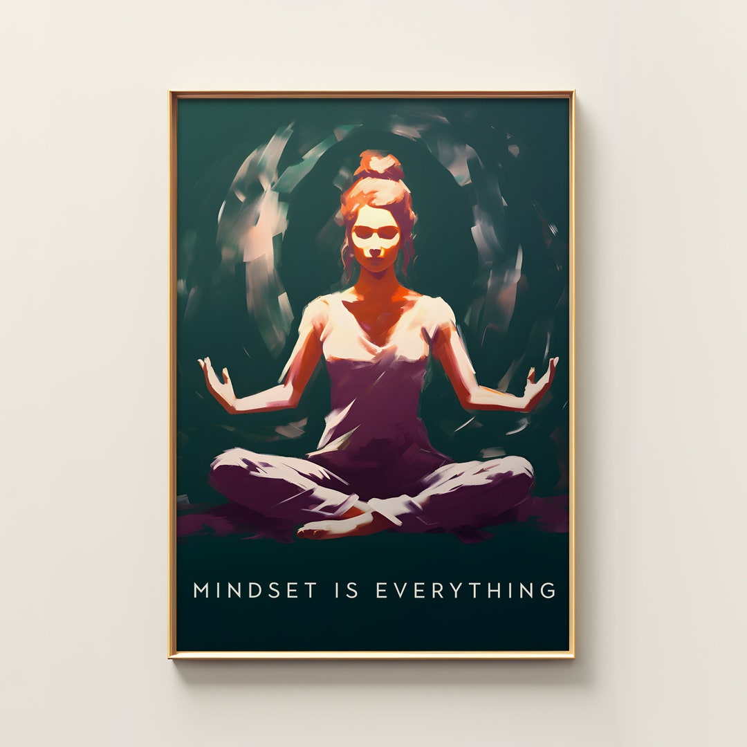 Mindset Print Yoga Art Print Yoga Poster Yoga One Line Drawing Mental ...