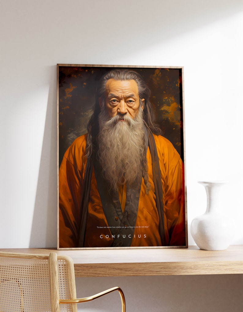 Confucius Poster | Philosopher Print | Bookworm Gift | Quote Decor ...