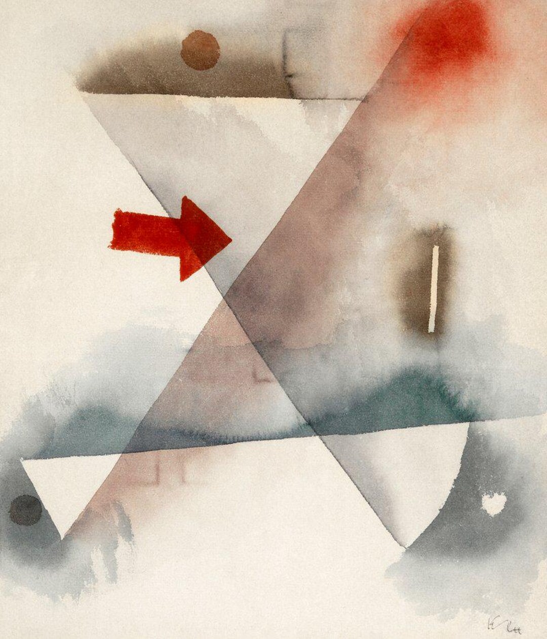 Paul Klee Red Arrow Vintage Print Classic Art Red Arrow Print Paul Klee ...