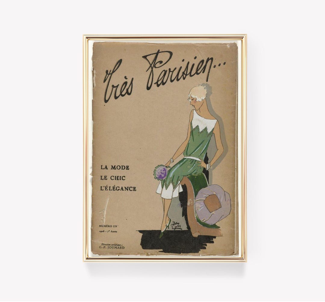 Vintage Fashion Illustration | Retro Magazine Cover | Wall Art ...